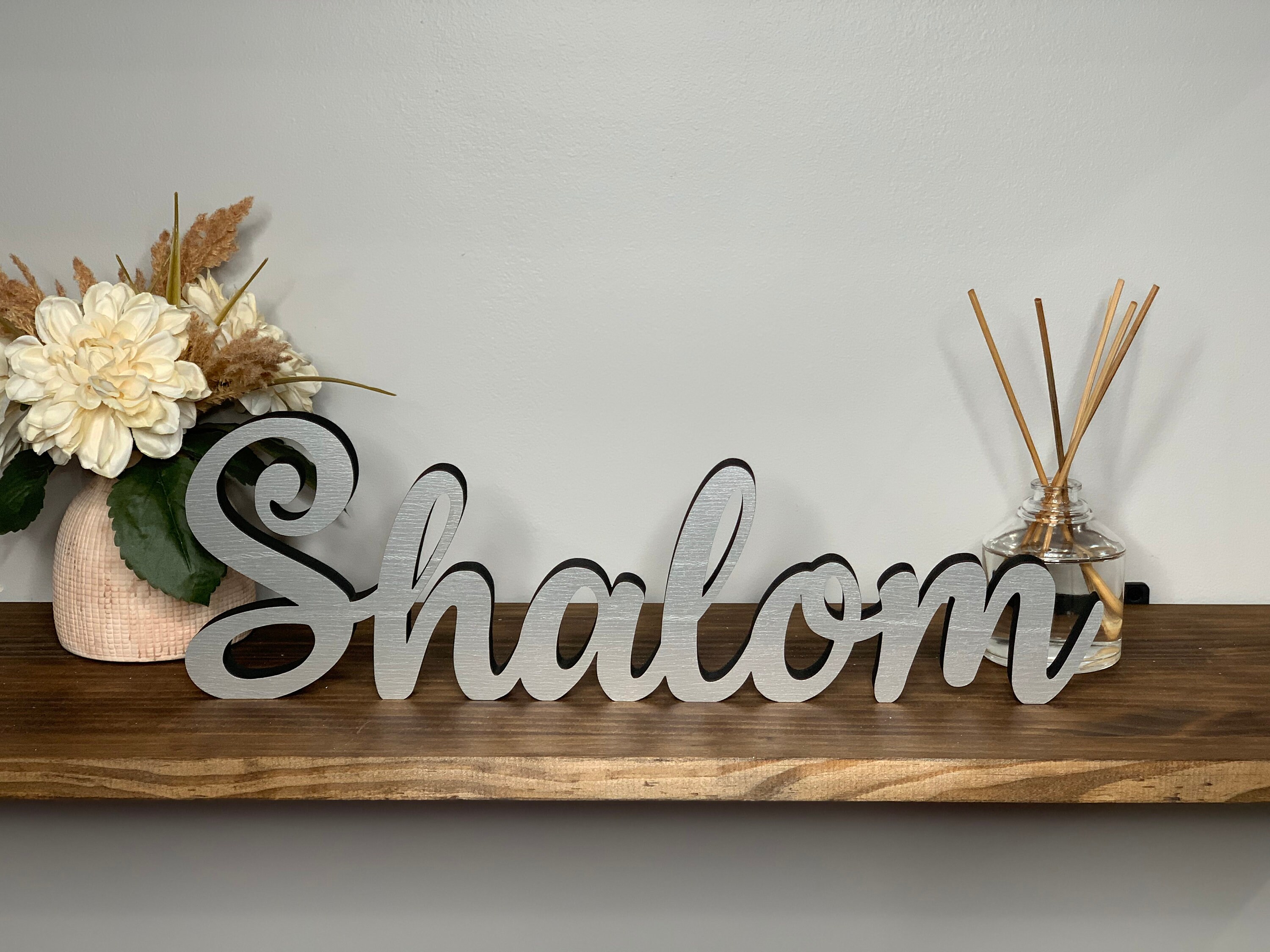 Shalom Wooden Sign: Freestanding Shelf Decor - Etsy