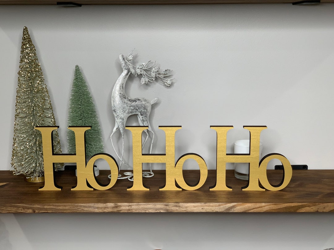 Ho Ho Ho Wood Sign Set, Christmas Mantle Decor - Etsy