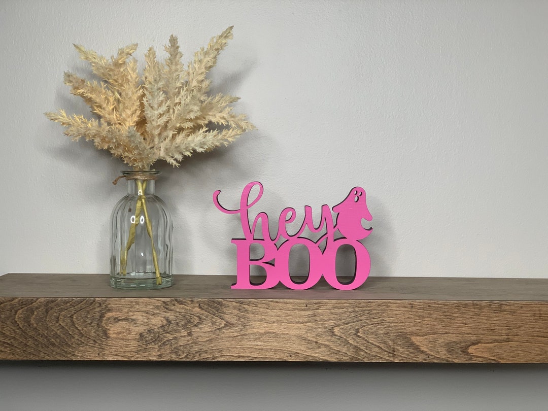 Hey Boo Wood Sign: 3D Halloween Mantel Decor - Etsy