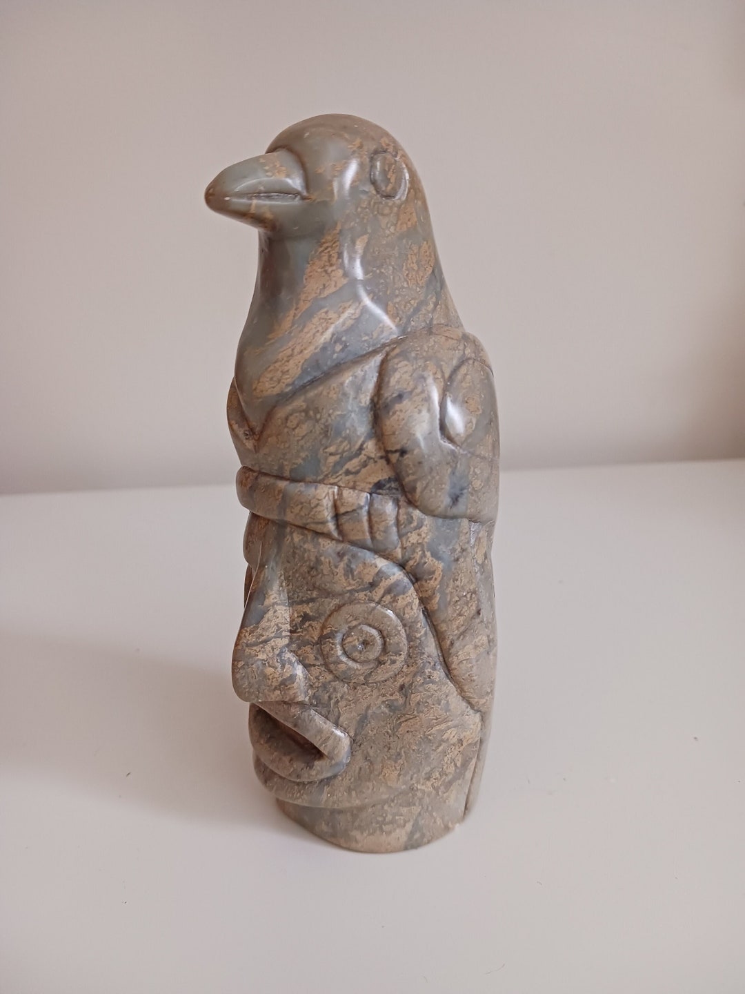 Native American Stone Carving Head and Bird - Etsy