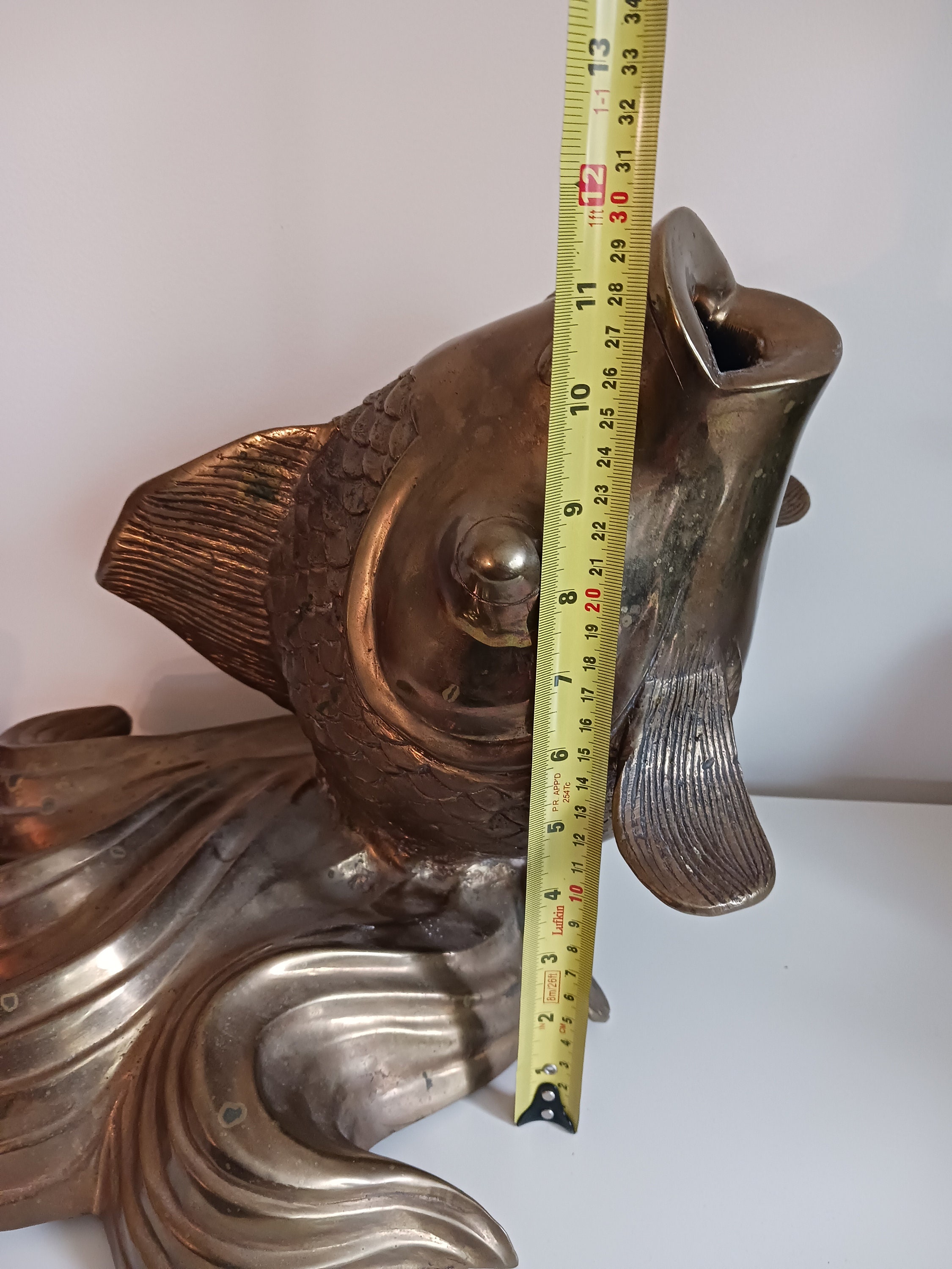 Extra Large Brass Fish Goldfish, Vintage Asian Brass - Etsy