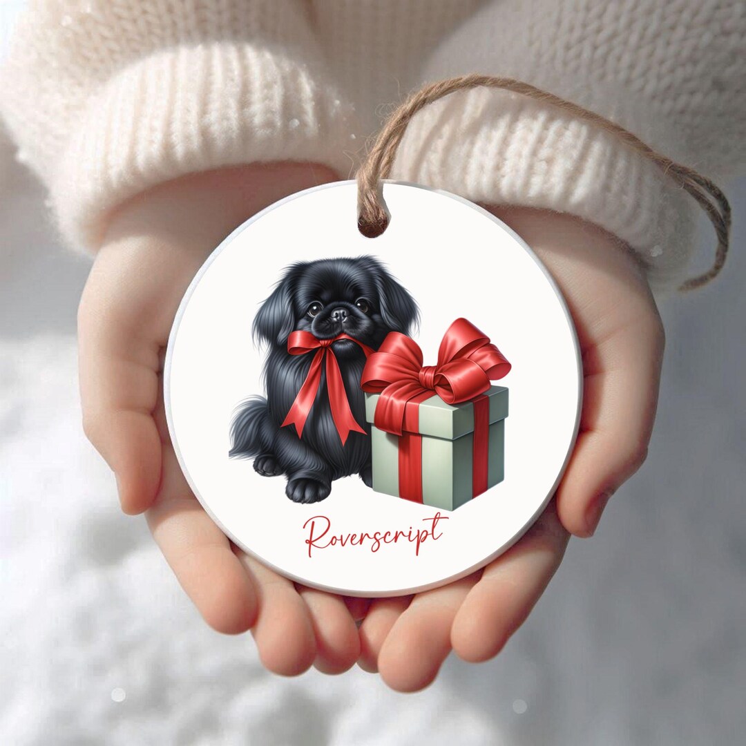 Pekingese Ornament Personalized Gift for Dog Mom, Custom Name New Puppy ...