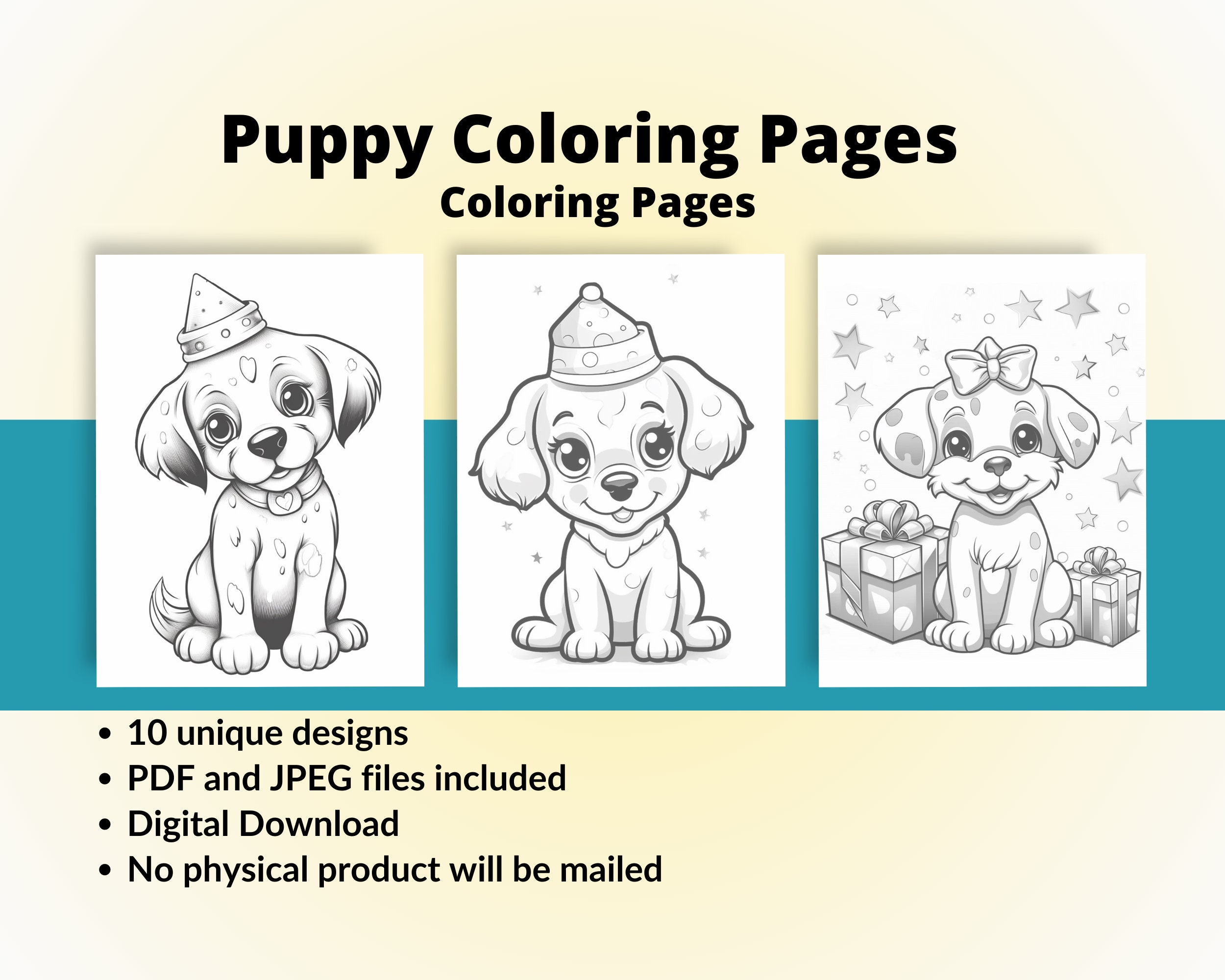 Cute Dog Coloring Pages Printable for Childrens Puppy Dog Themed ...
