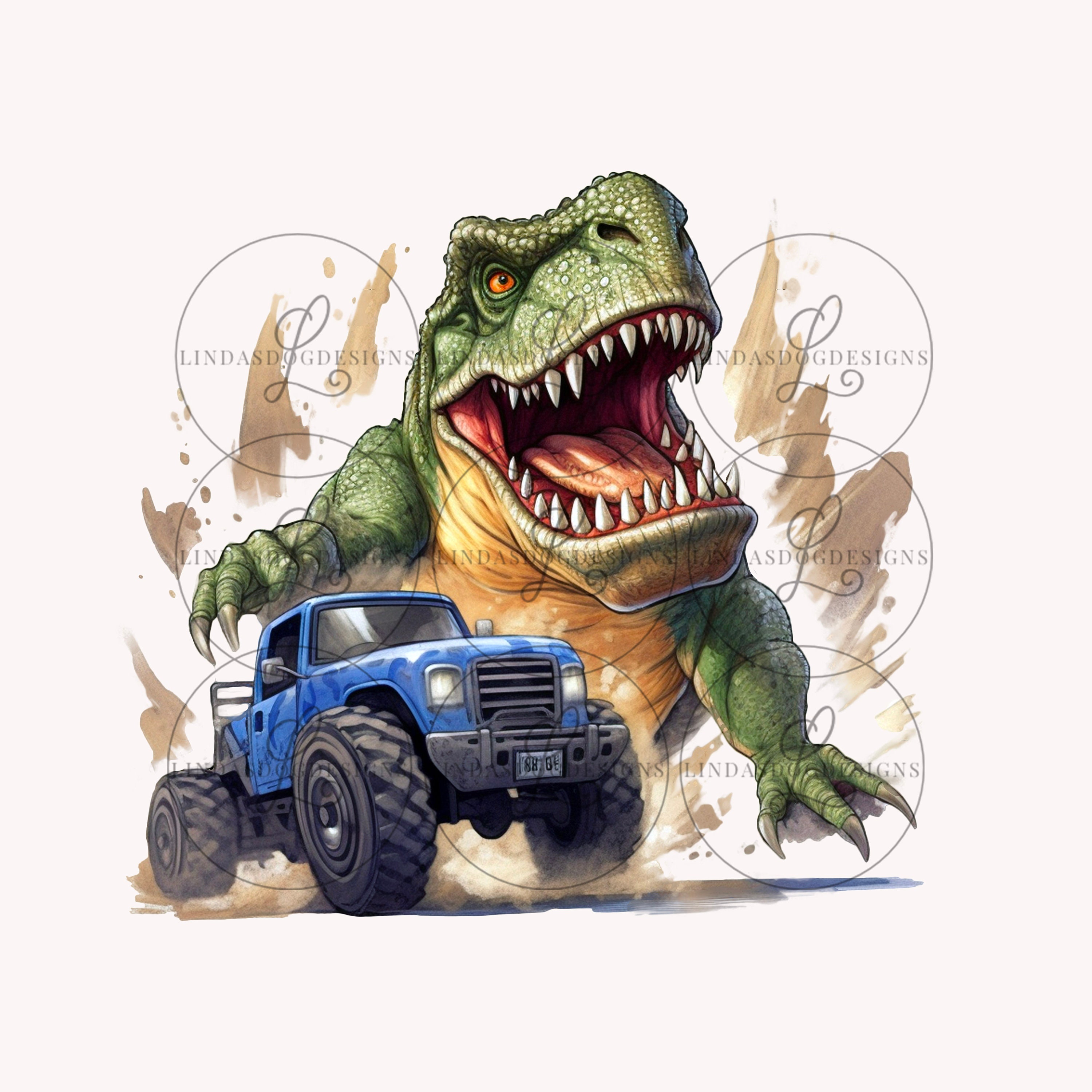 Monster Truck Extreme Vehicle Png for Boys and T-rex Dinosaur Lovers ...