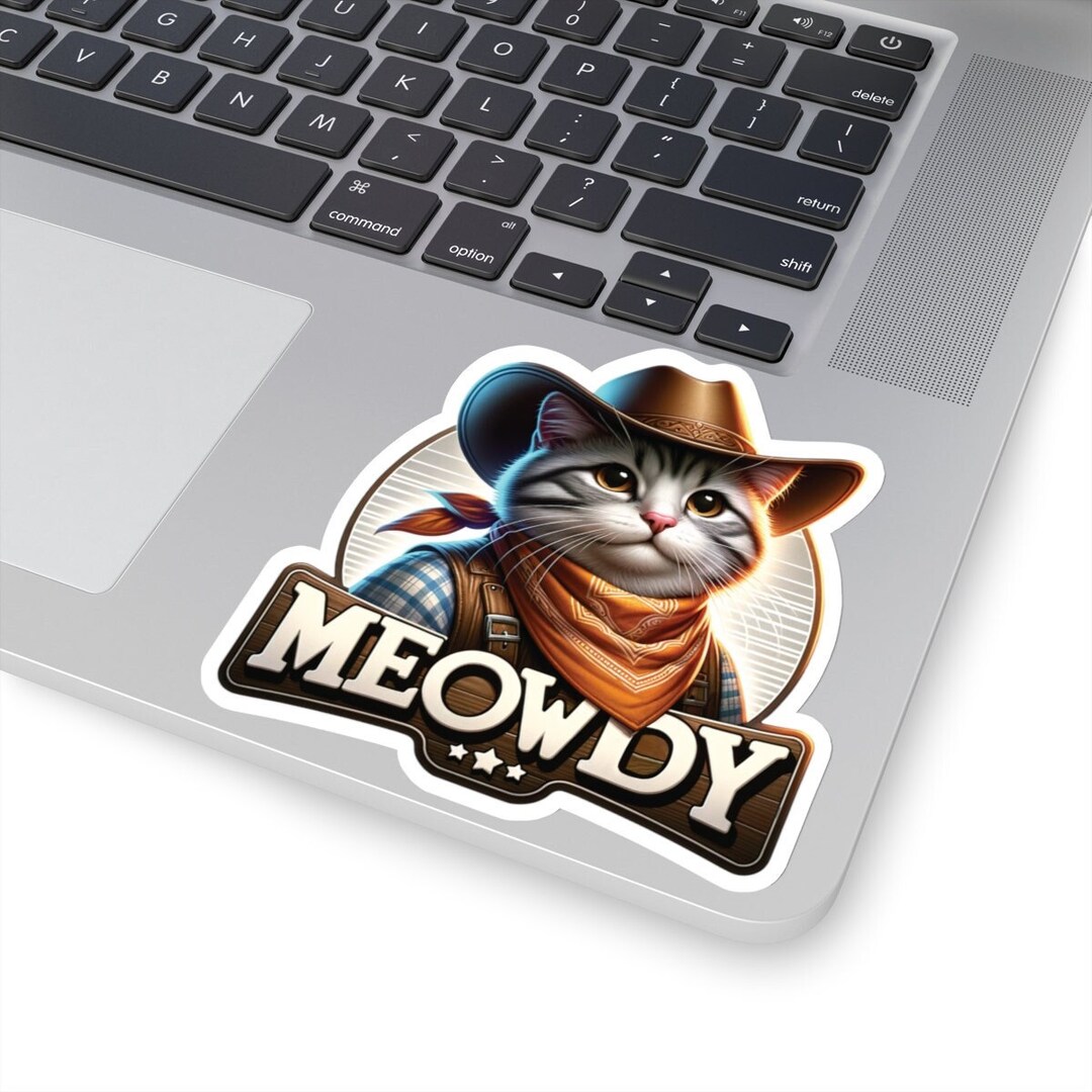 Meowdy Cat Meme Sticker Laptop, Fat Cat Computer Sticker, Lap Top ...