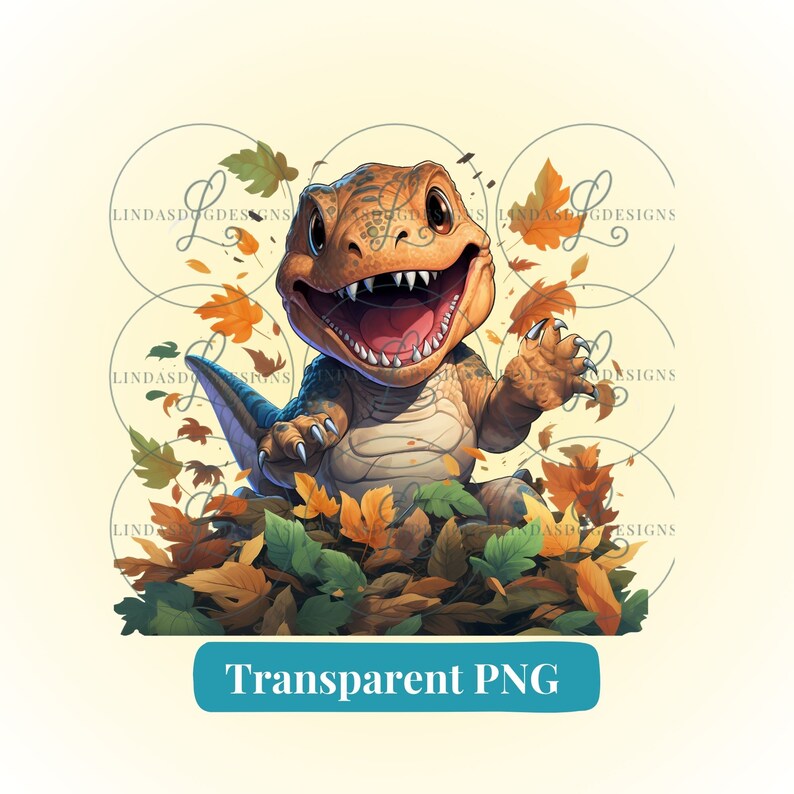 Cute Fall T-rex Dinosaur Clipart Png for Boys Autumn Dinosaur - Etsy
