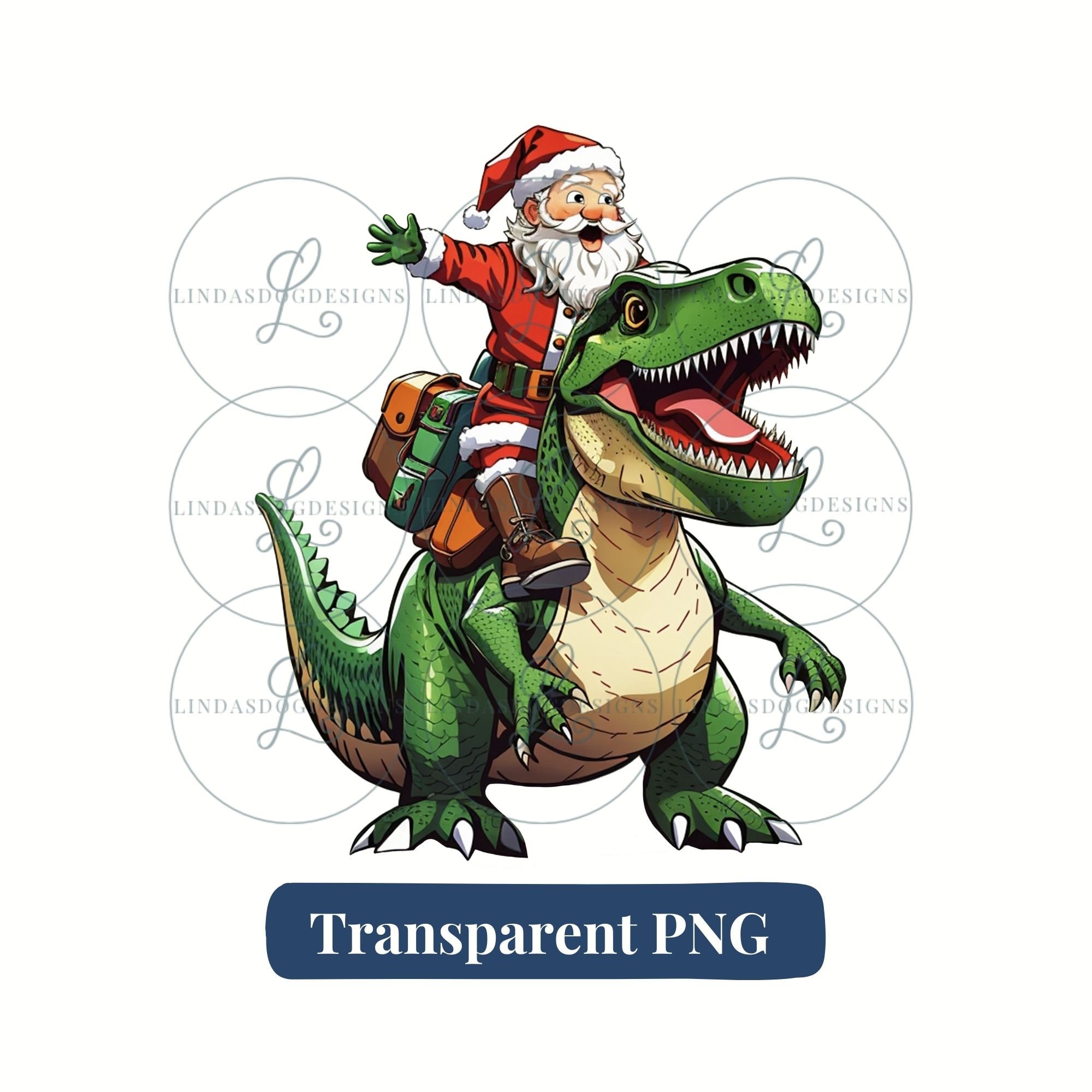 Santa Riding T-rex Dinosaur Clipart Png for Boys Dinosaur - Etsy