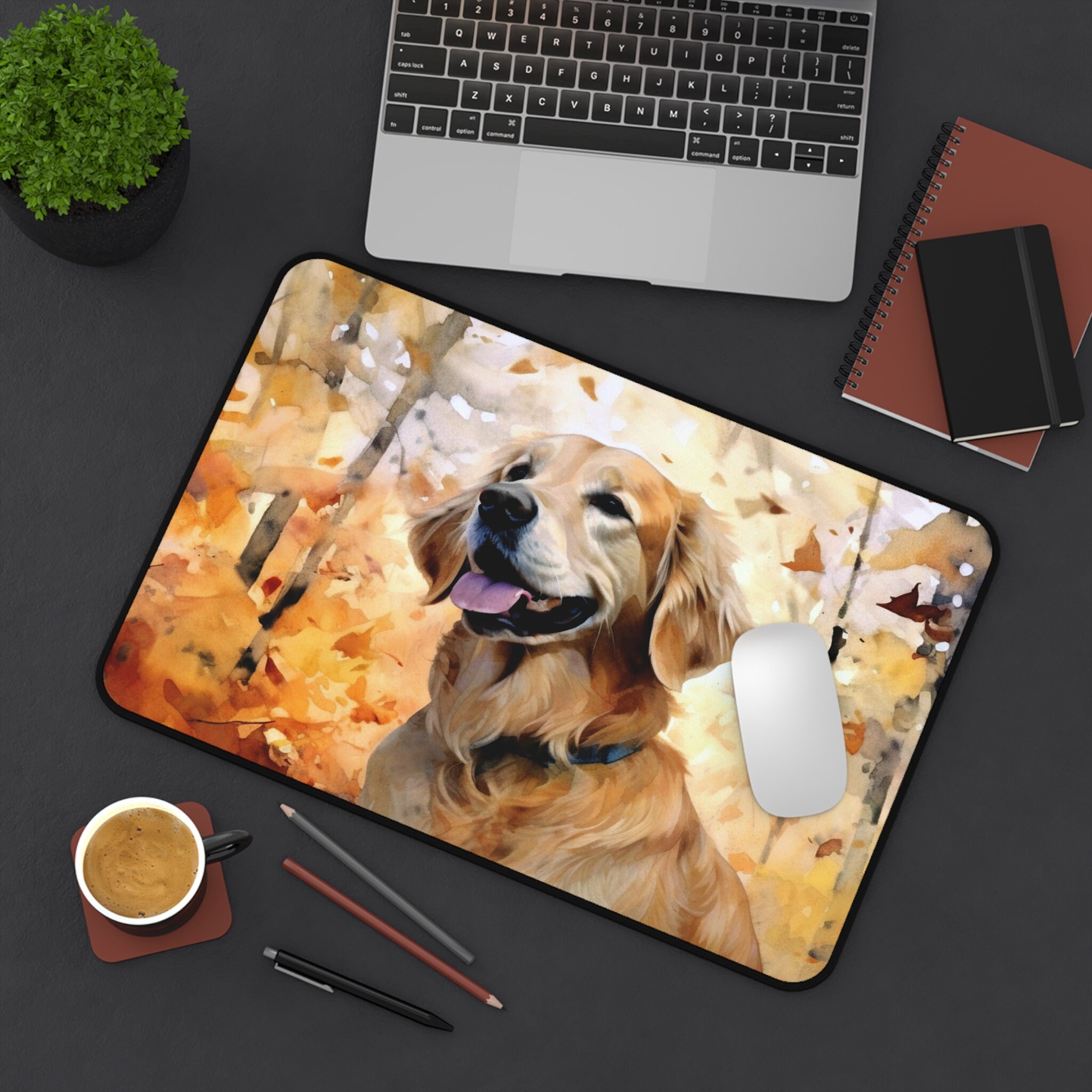 Golden Retriever Gifts for Men Extended Mousepad, Extra Large Desk Mat ...