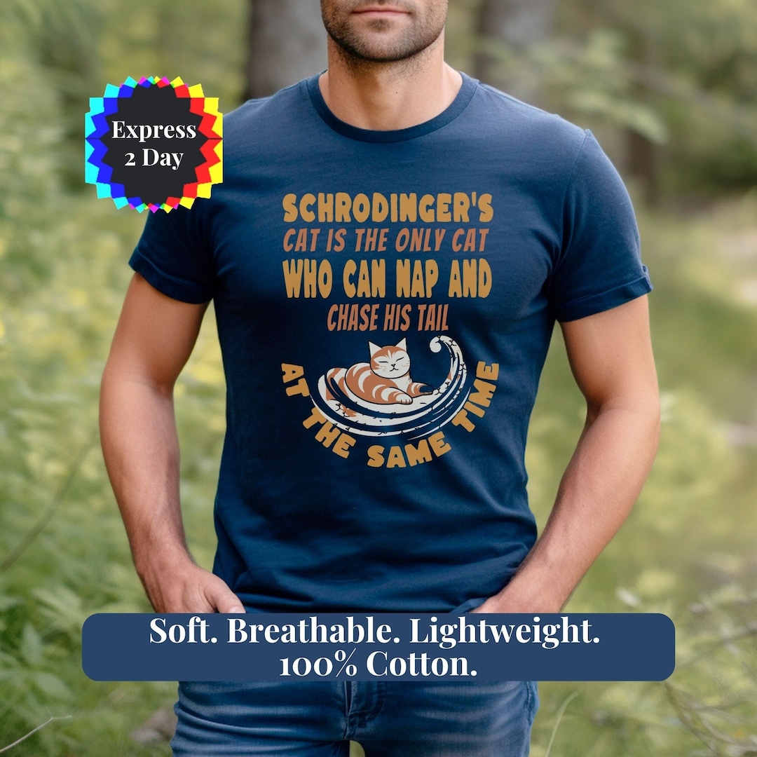 Schrodinger Cat Shirt, Funny Vintage Cat T Shirt, Physics Tshirt ...
