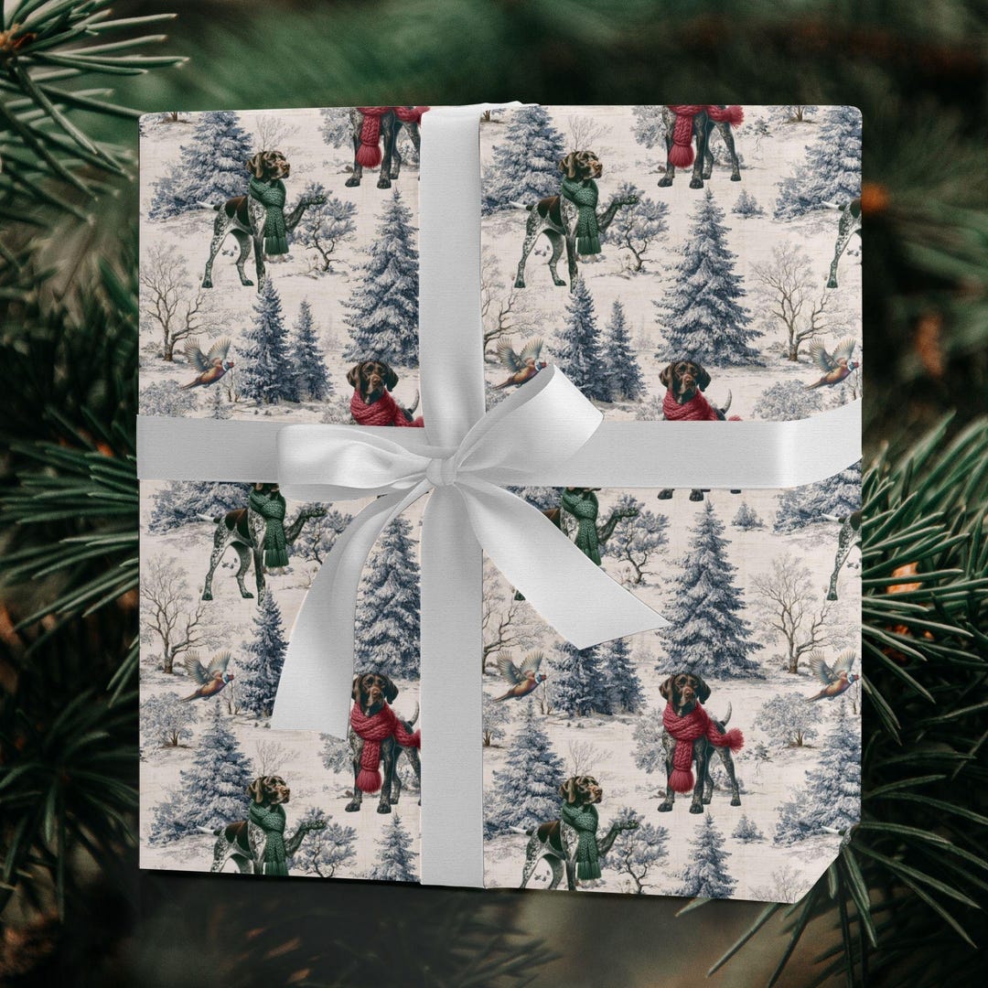 German Shorthaired Pointer Wrapping Paper Roll GSP Christmas Paper Dog ...