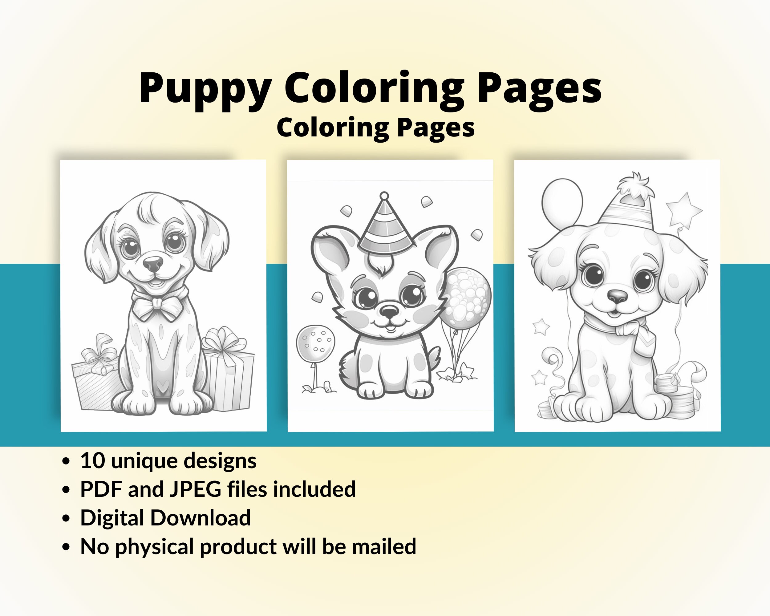 Cute Dog Coloring Pages Printable for Childrens Puppy Dog Themed ...