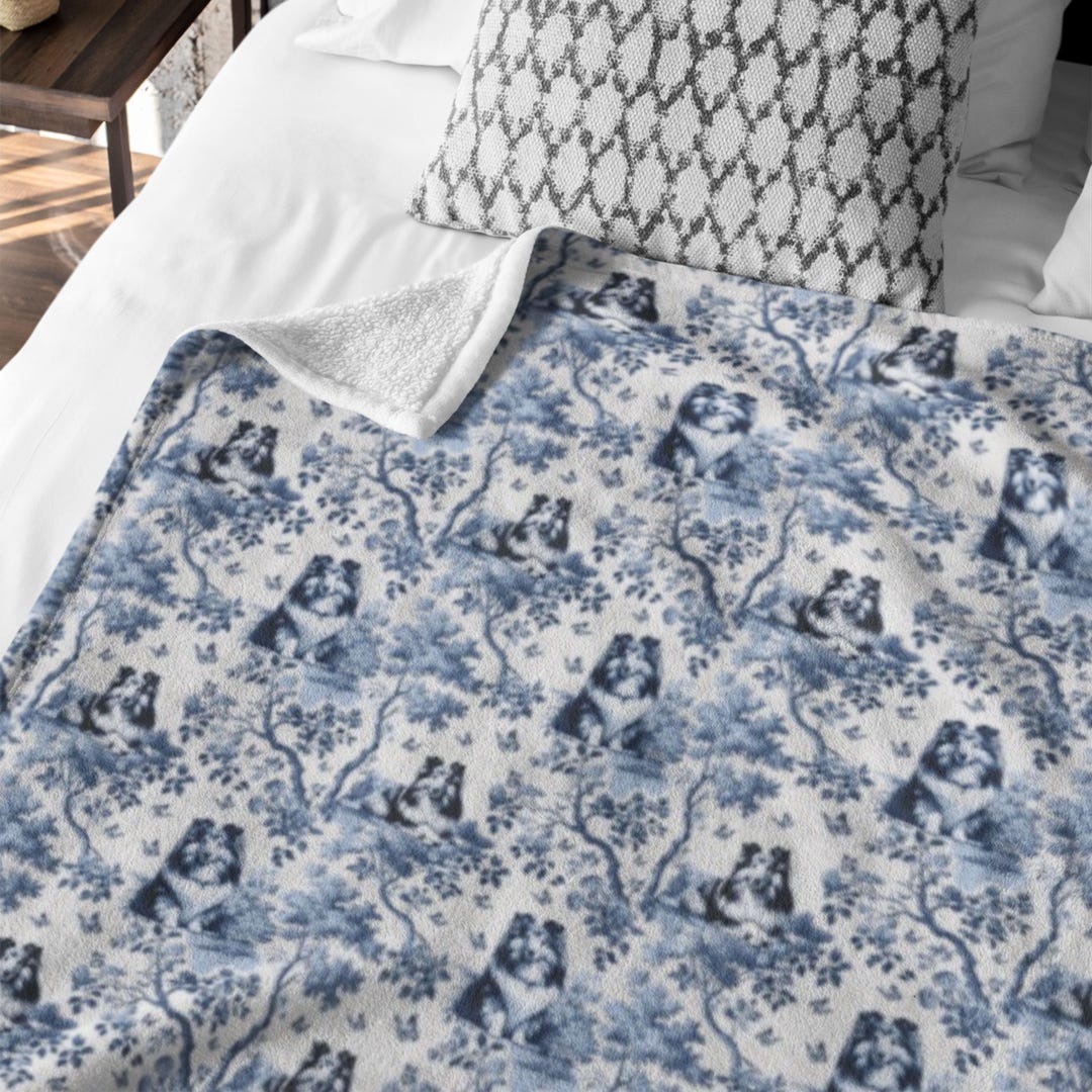 Sheltie Blanket Toile Throw New Dog Gift Shetland Sheepdog Mom Dad ...