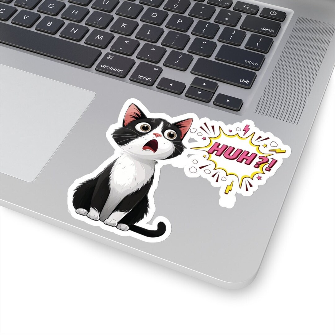 Huh Cat Meme Sticker Laptop, Tuxedo Cat Computer Sticker, Lap Top ...