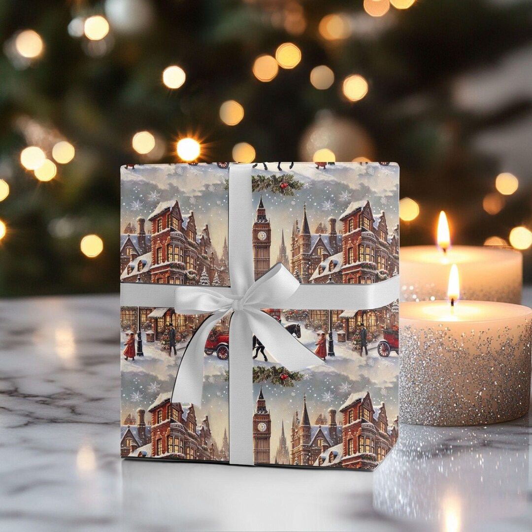 Retro London Wrapping Papers Christmas Gift Wrap Retro Christmas ...