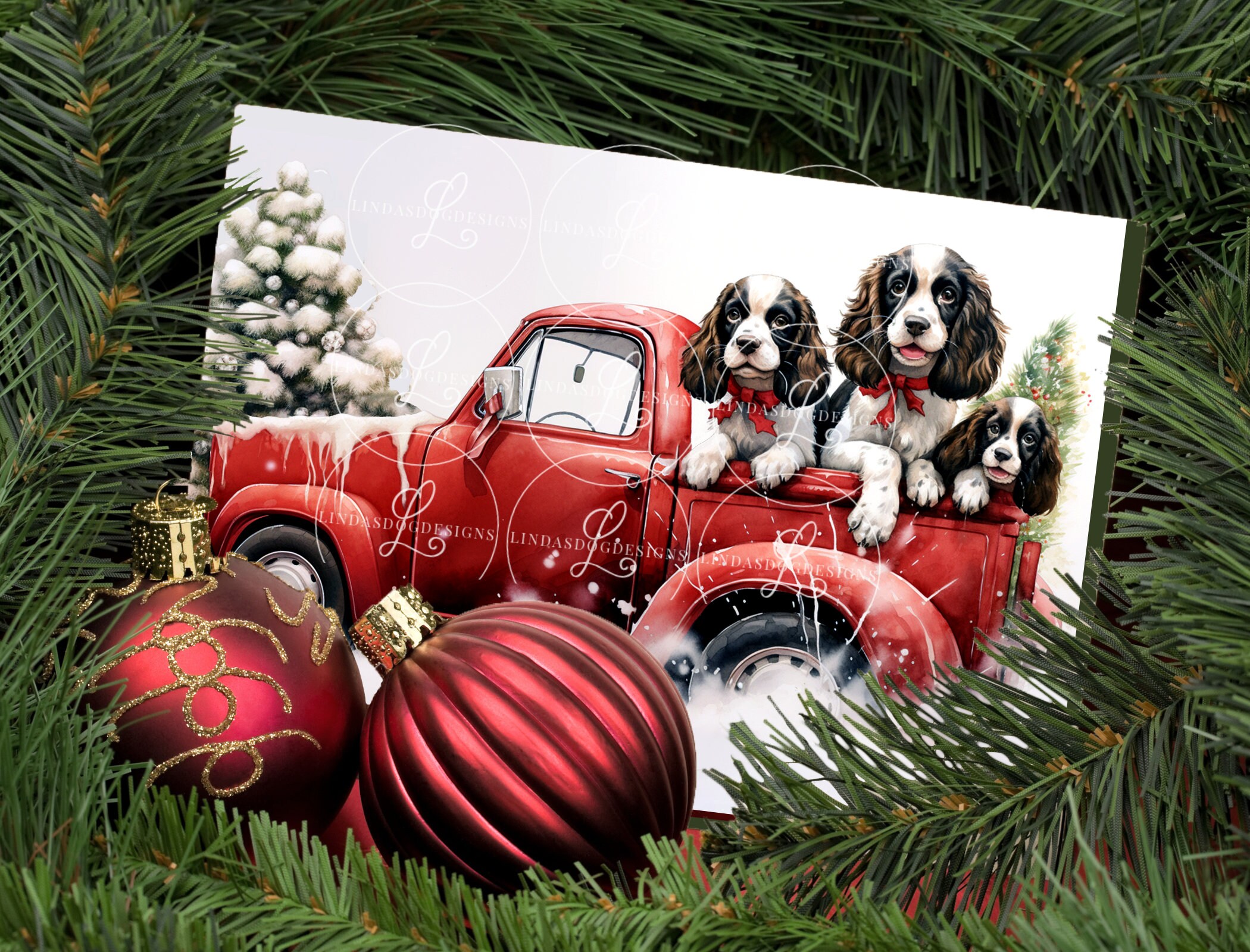 English Springer Spaniel Christmas Cards for Vets and Breed Lovers ...