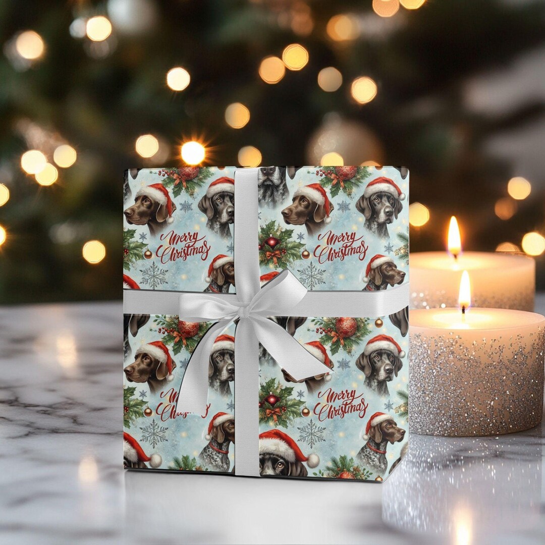 German Shorthaired Pointer Wrapping Paper GSP Christmas Dog Gift Wrap ...