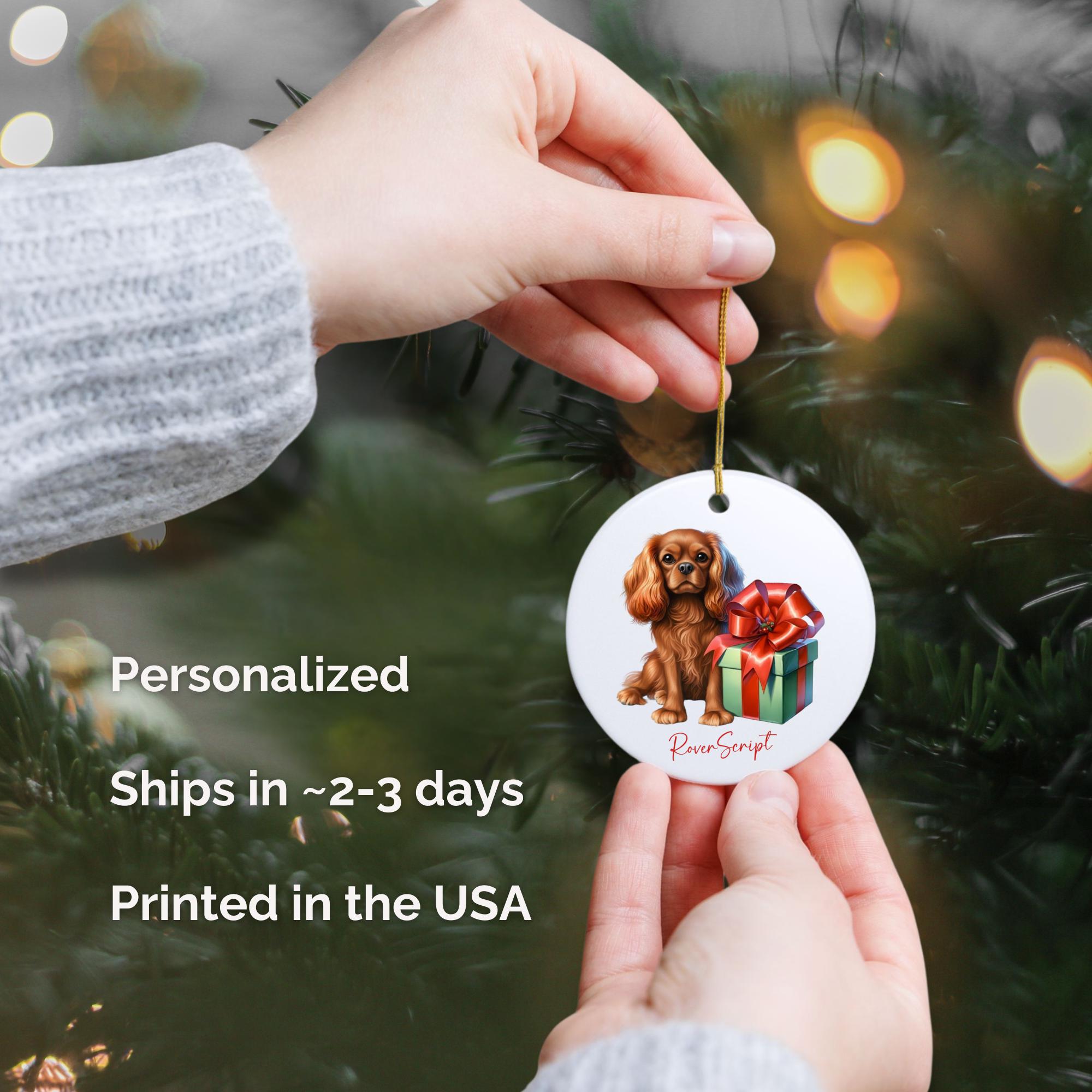 Cavalier King Charles Spaniel Ornament, Personalized Gift From Dog Mom ...