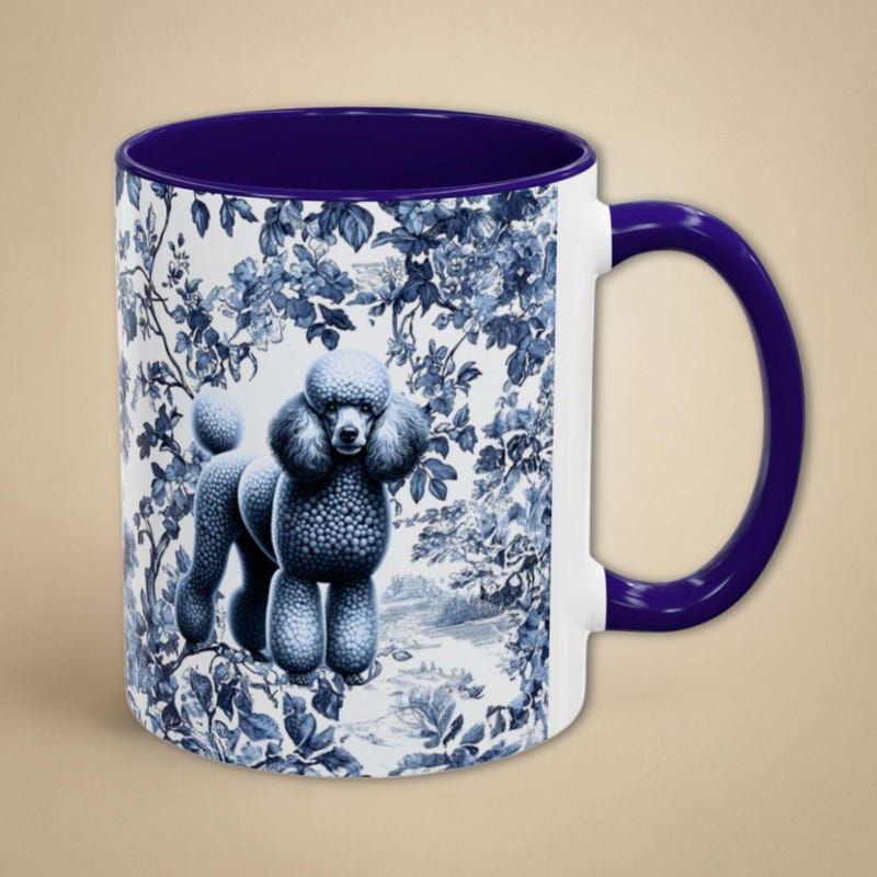 Poodle Coffee Cup Blue - Etsy UK