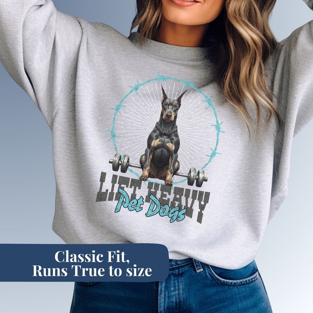 Muscle Mommy Lift Heavy Pet Dogs Doberman Pump Cover Lifting Sweatshirt ...