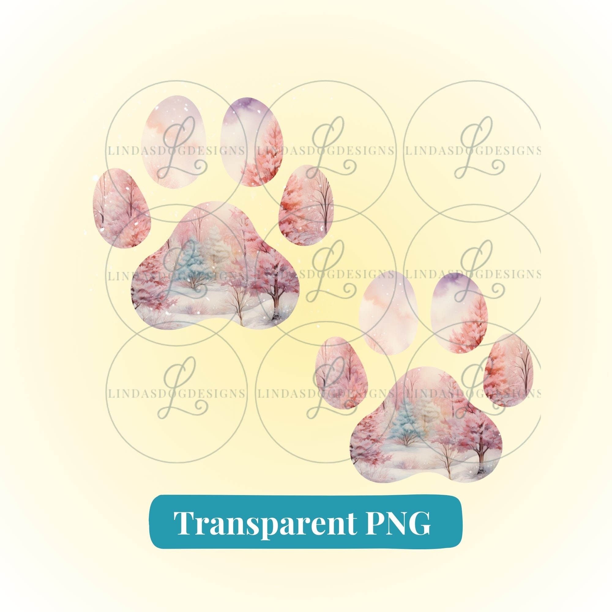 Paw Print Clipart Watercolor Paw Print Png Dog Paw Print - Etsy