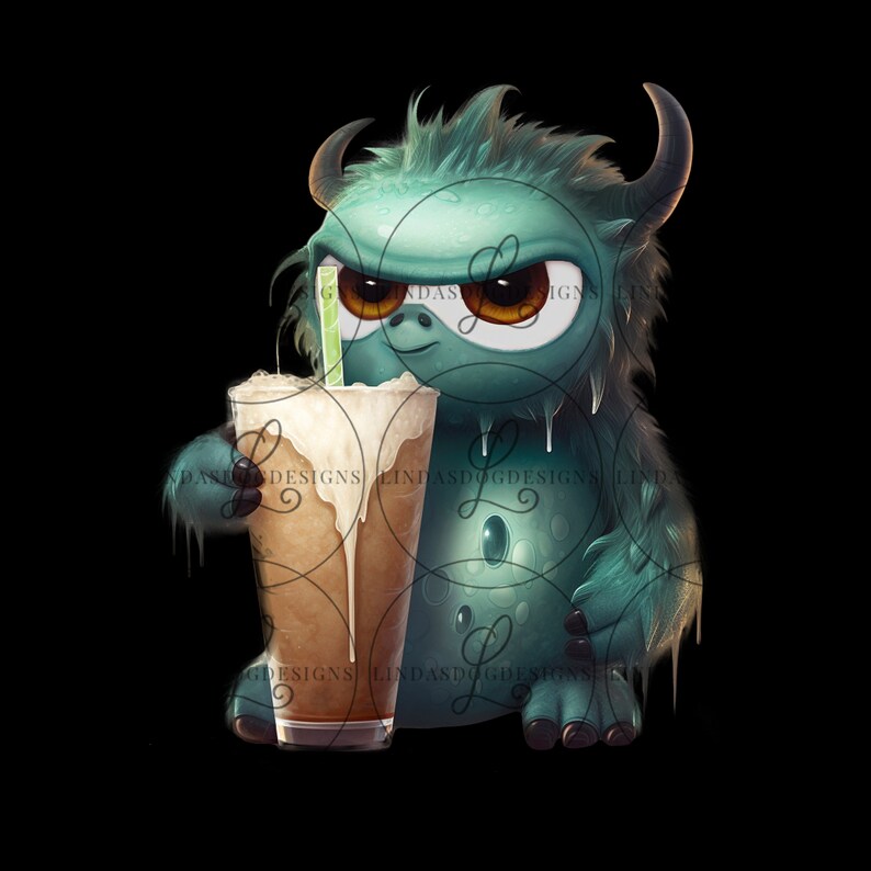 Funny Aesthetic Iced Coffee Horror Png Clipart for Coffee - Etsy