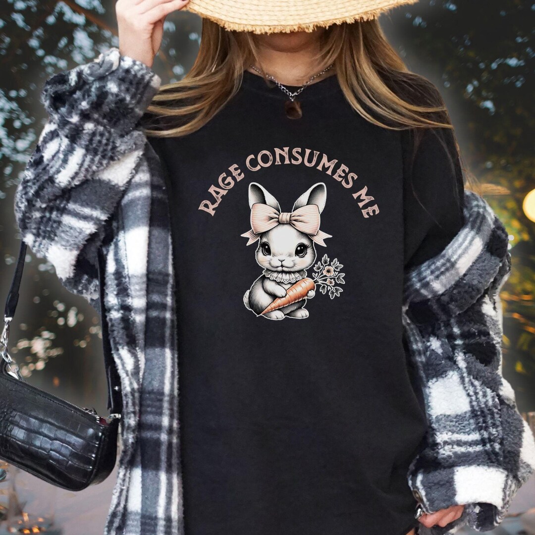 Rabbit Shirt, Funny Bunny Tee, Cottagecore Rabbit Lover Gift, Weirdcore ...