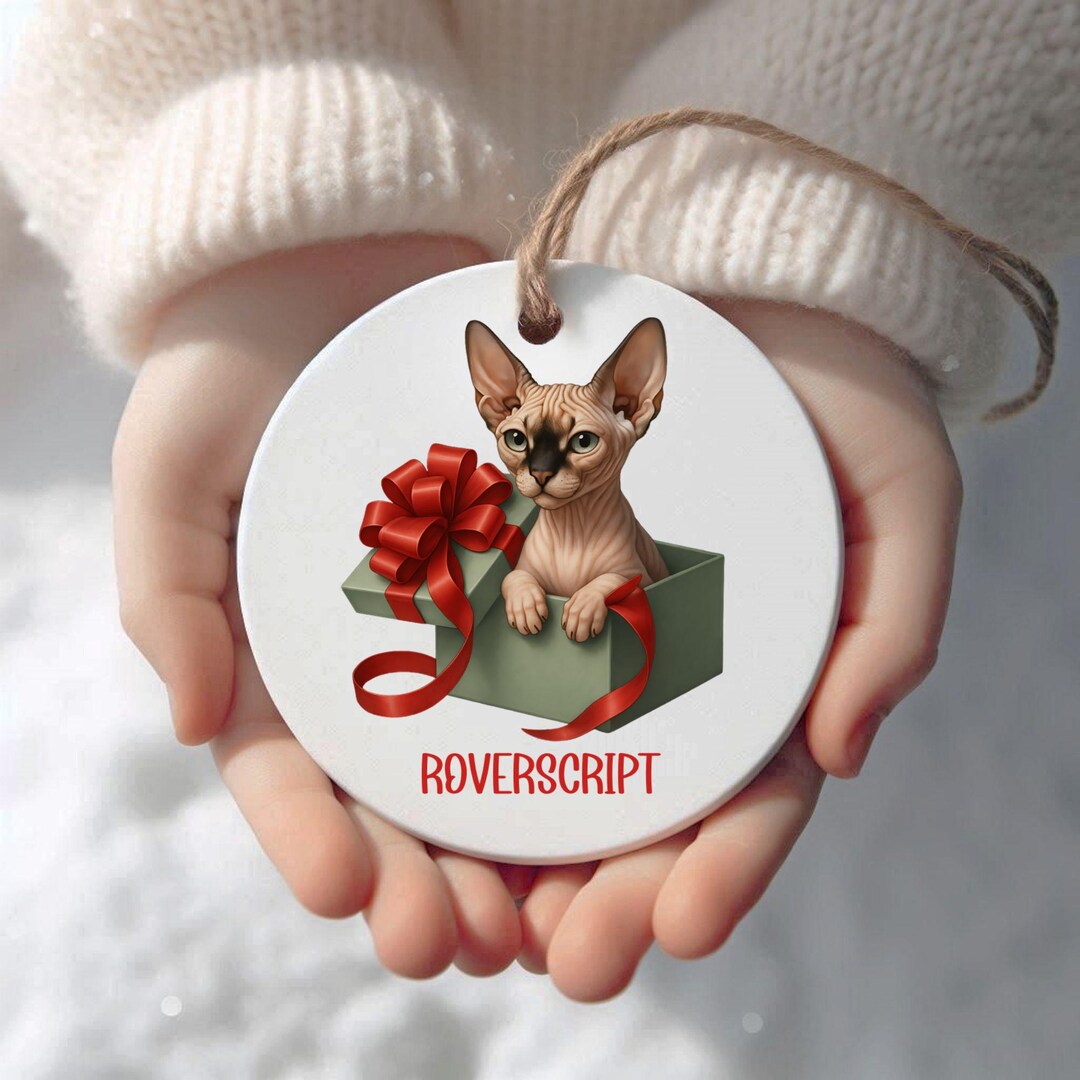 Sphynx Cat Ornament Personalized Gift for Cat Mom, Custom Name ...