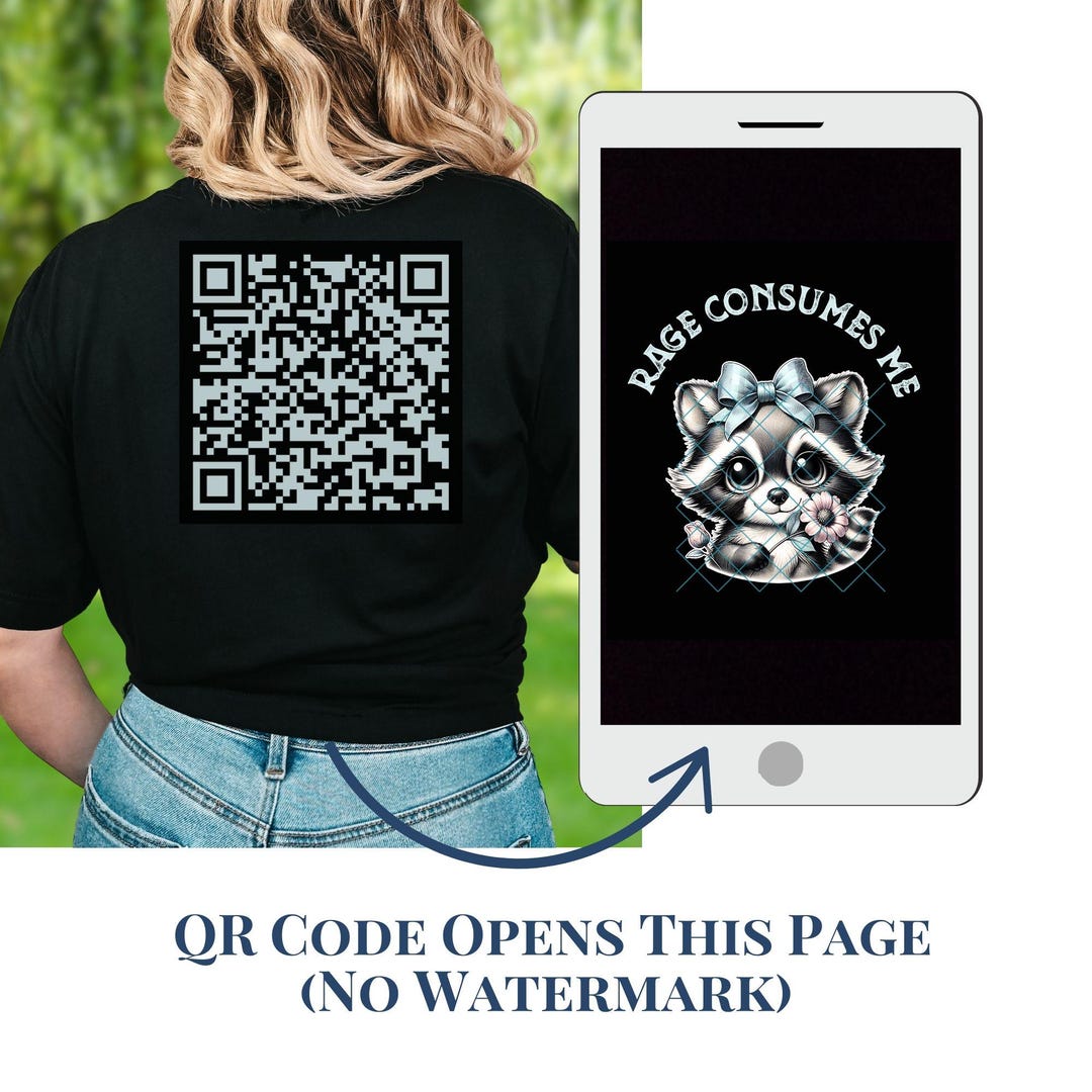 QR Code Raccoon Shirt, Funny Trash Panda Tee Weirdcore Hidden Message ...