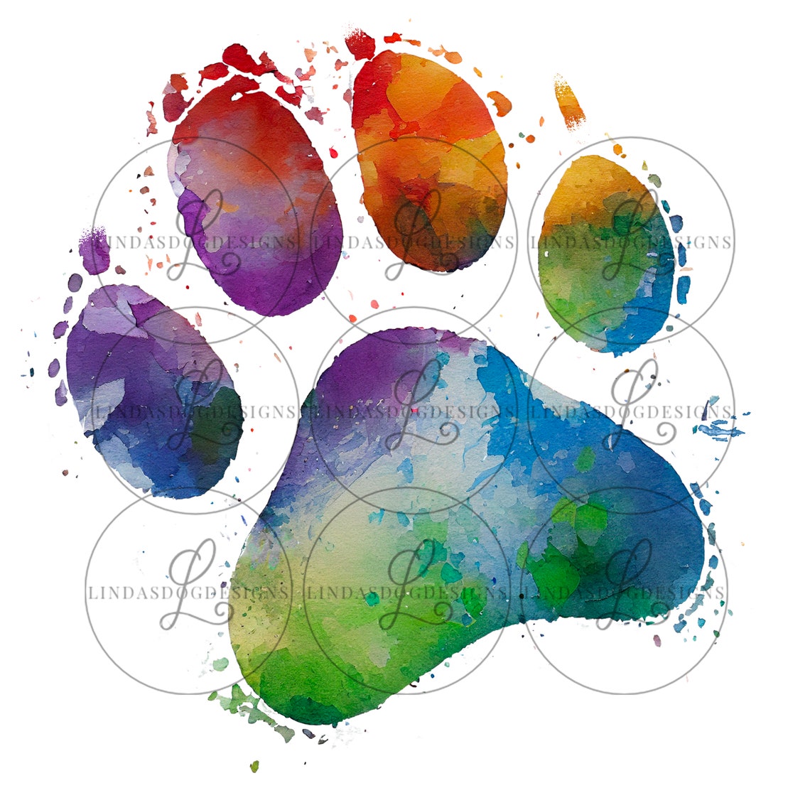 Paw Print Clipart, Watercolor Paw Print Png, Dog Paw Print Art, Dog Paw ...