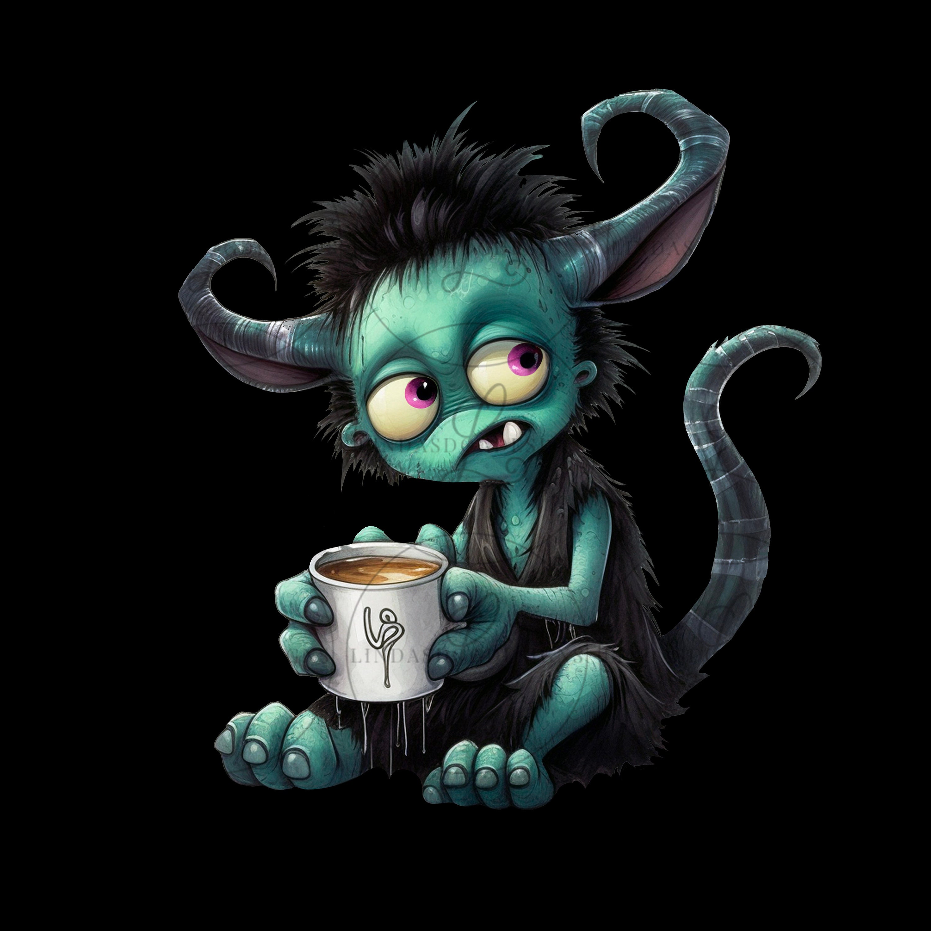 Funny Coffee Horror Png for Coffee and Monster Lovers Coffee - Etsy