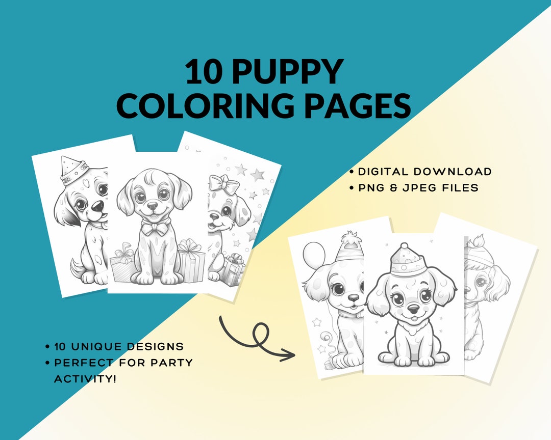 Cute Dog Coloring Pages Printable for Childrens Puppy Dog Themed ...