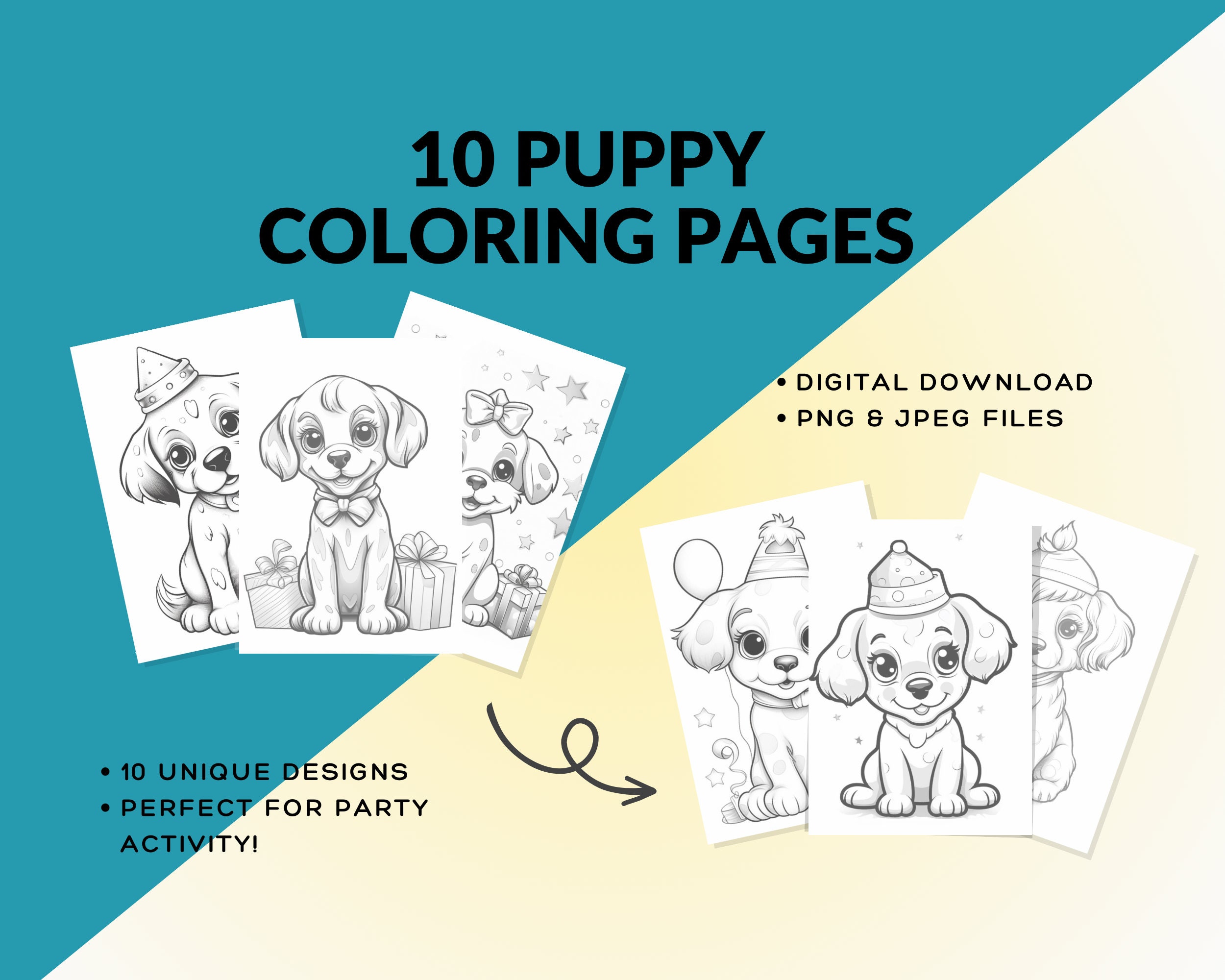 Cute Dog Coloring Pages Printable for Childrens Puppy Dog Themed ...