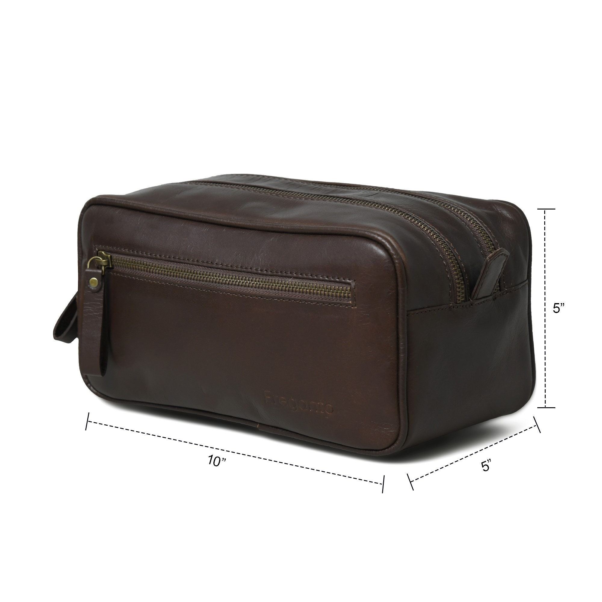 Toiletry/wash/dopp Kit Bag for Men, Full Grain Genuine Leather ...