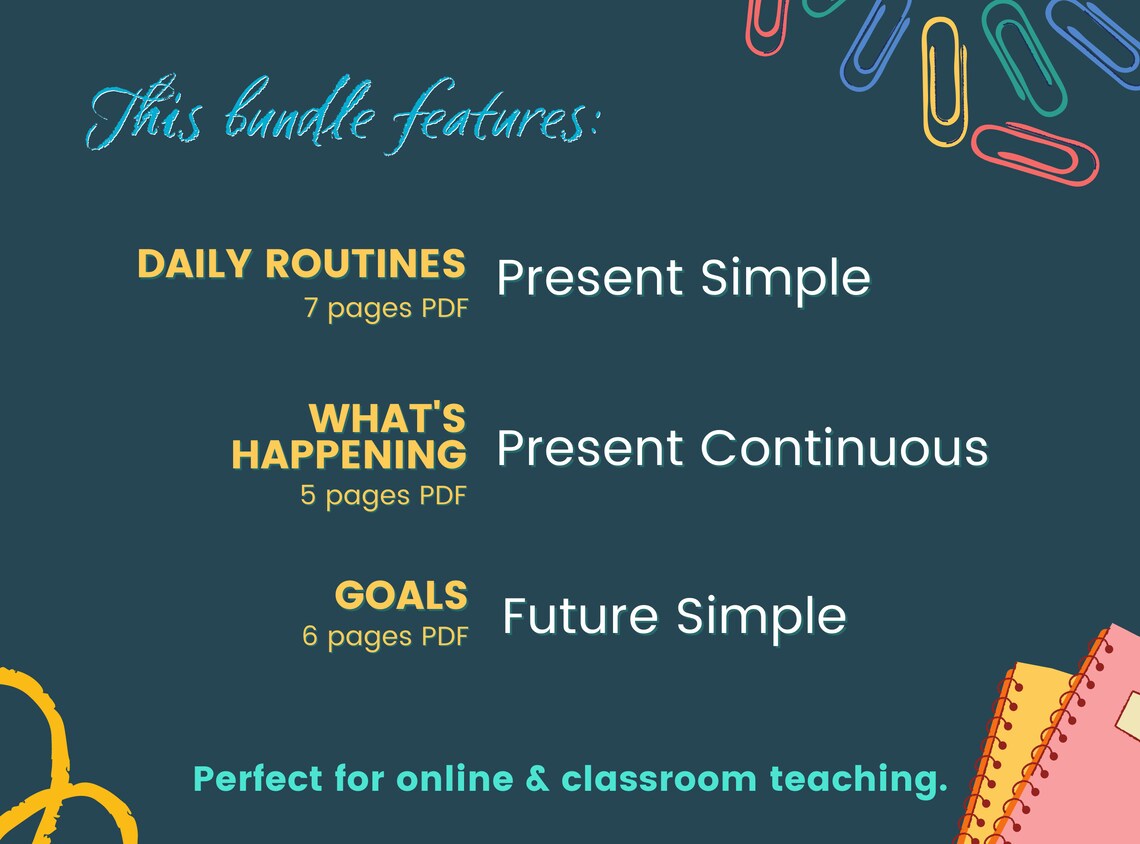 6 ESL LESSONS | English Tenses Level Bundle 1 | Grammar & Conversations ...