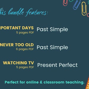 6 ESL LESSONS | English Tenses Level Bundle 1 | Grammar & Conversations ...