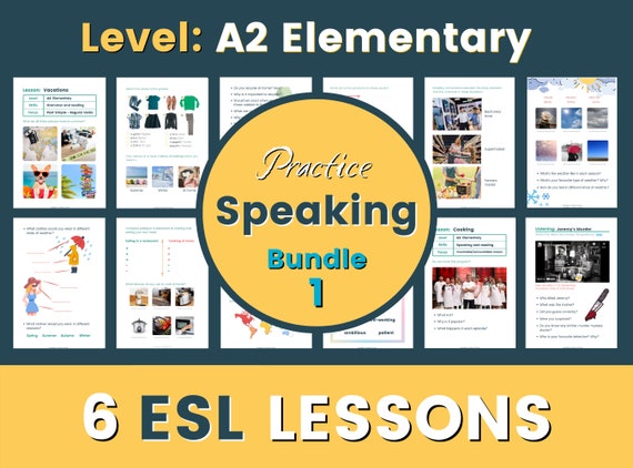 6 ESL LESSONS A2 Elementary Level Bundle 1 ESL Speaking - Etsy