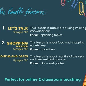 6 ESL LESSONS | A2 Elementary Level Bundle 2 | ESL Speaking | Perfect ...