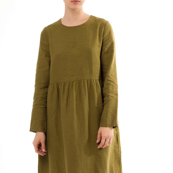 Natural Linen Dress - Etsy
