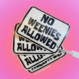No Weenies Allowed Spongebob Bumper Sticker, Car Decal, Window Sticker ...
