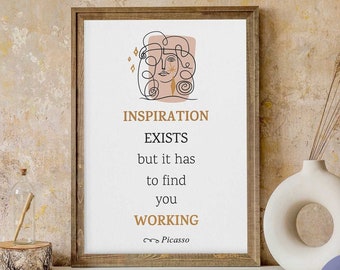 Digital Download Hand Lettered Print Pablo Picasso Quote the - Etsy