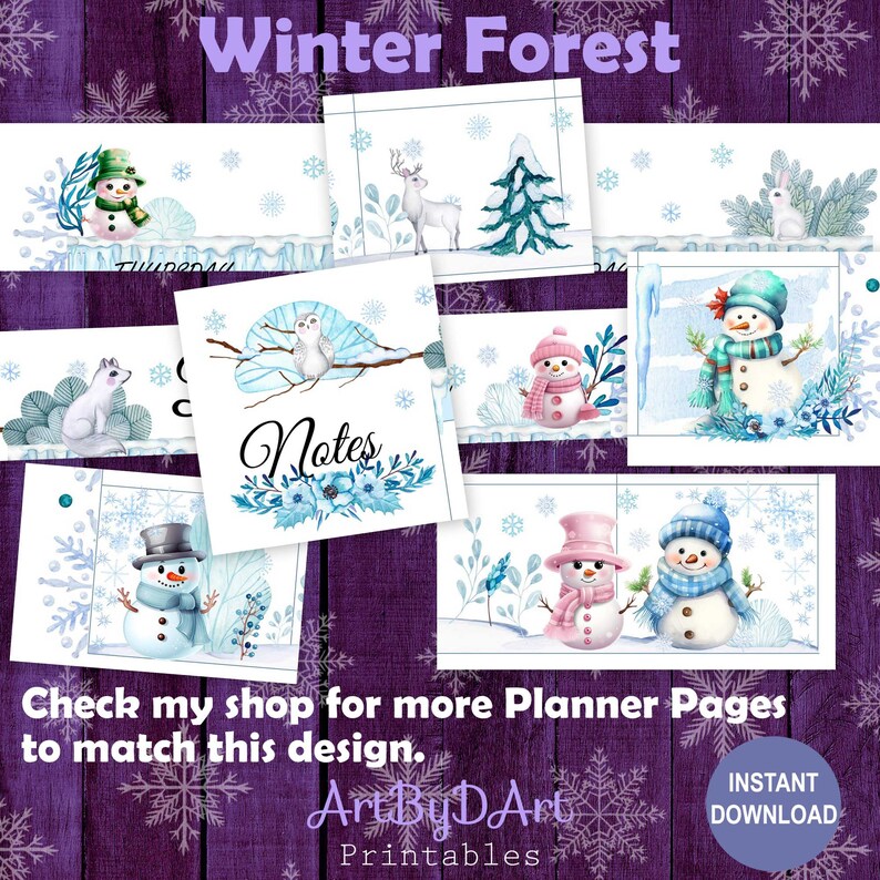 EDITABLE Winter Theme Printable Monthly Calendar for A5, US Letter, and ...