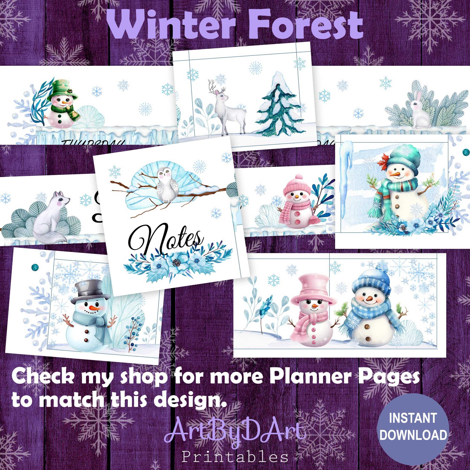 EDITABLE Winter Theme Printable Monthly Calendar for A5, US Letter, and ...