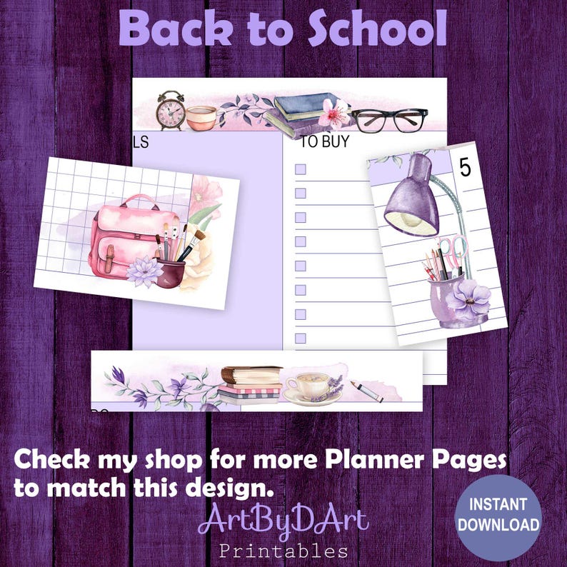 EDITABLE School Theme Printable Weekly Dashboard for A5, US Letter, and ...