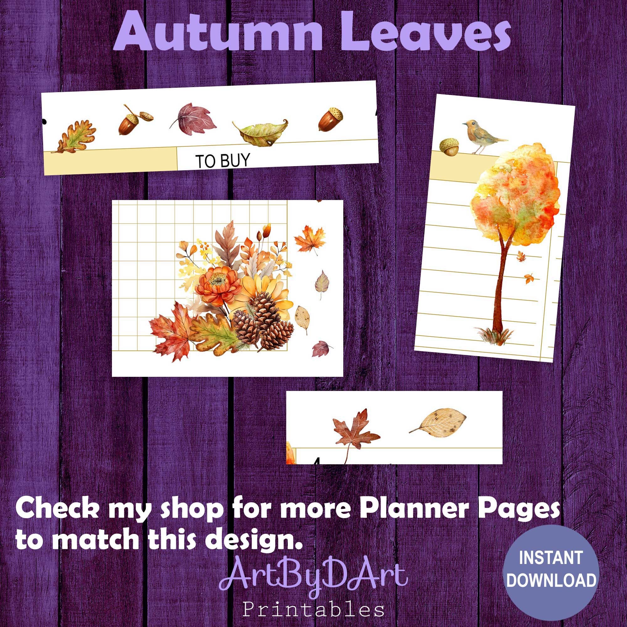 EDITABLE Fall Theme Printable Weekly Dashboard for A5, US Letter, and ...