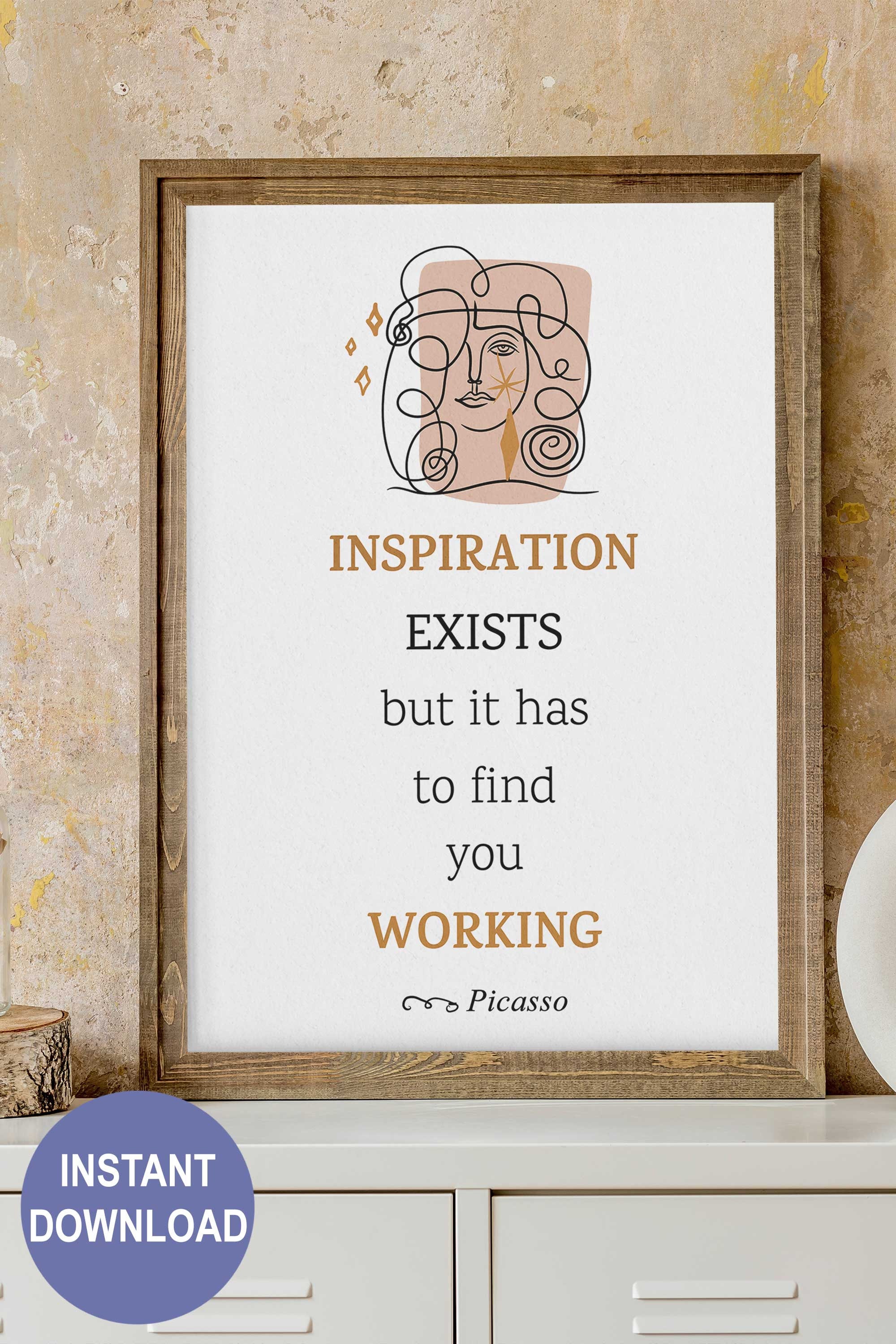 Set of 3 Printable Quotes on Creativity by Picasso Includes Art is ...