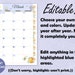 EDITABLE Sunflower Theme Printable Monthly Calendar for A5, US Letter ...
