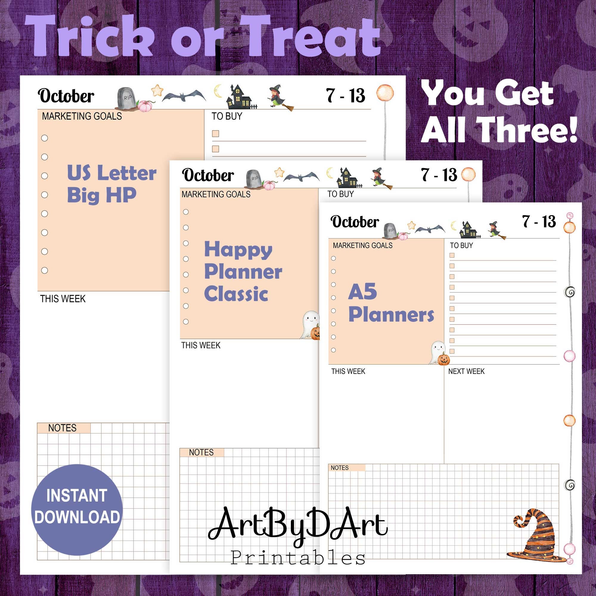 EDITABLE Assembled Full Month Planner Bundle for A5, US Letter, and ...
