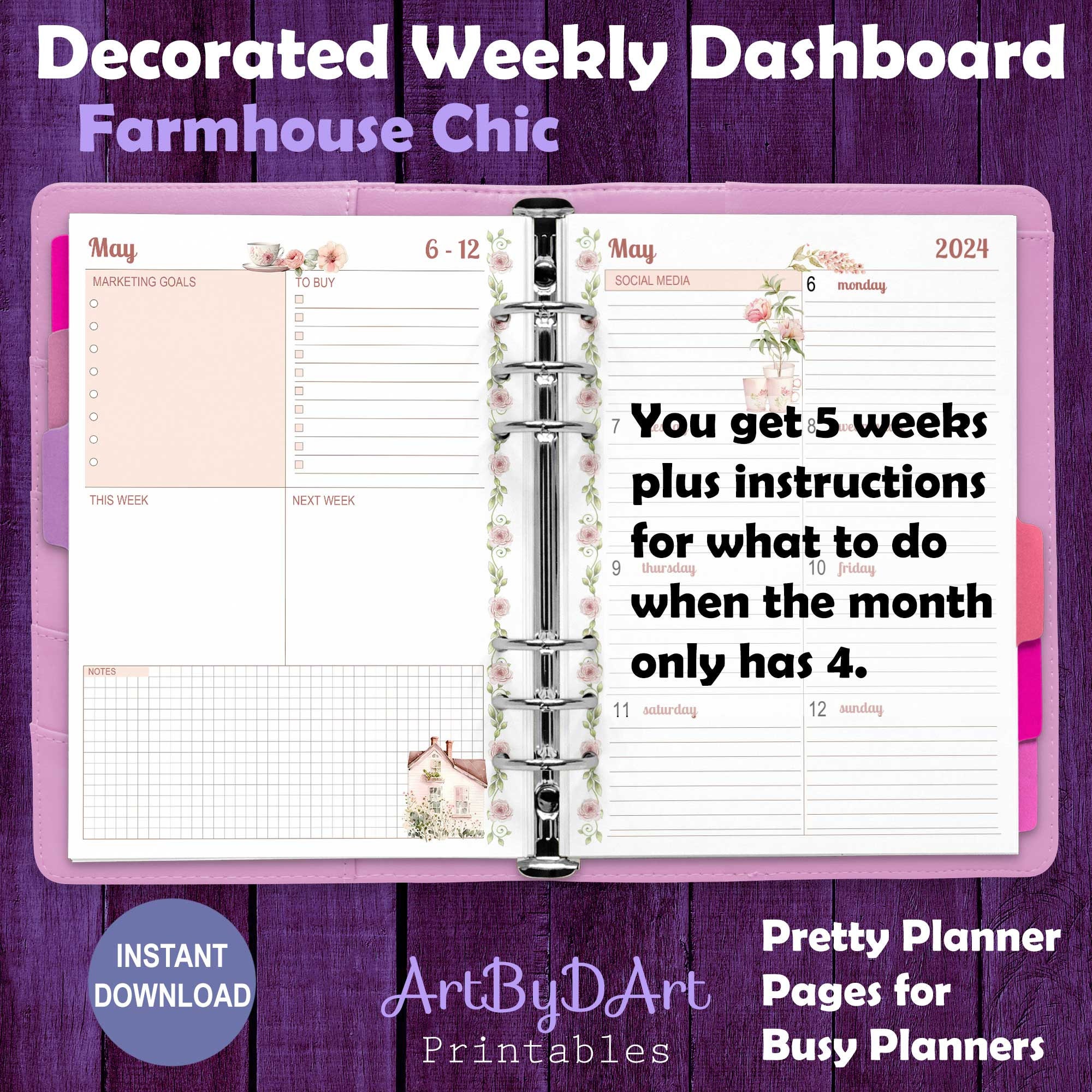 EDITABLE Assembled Full Month Planner Bundle for A5, US Letter, and ...