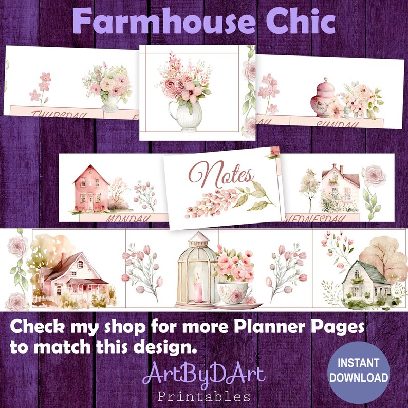 EDITABLE Shabby Chic Theme Printable Monthly Calendar for A5, US Letter ...