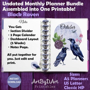 EDITABLE Assembled Full Month Planner Bundle for A5, US Letter, and ...